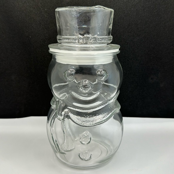 Libbey | Holiday | Vintage Libbey Of Canada Clear Glass Snowman Candy ...